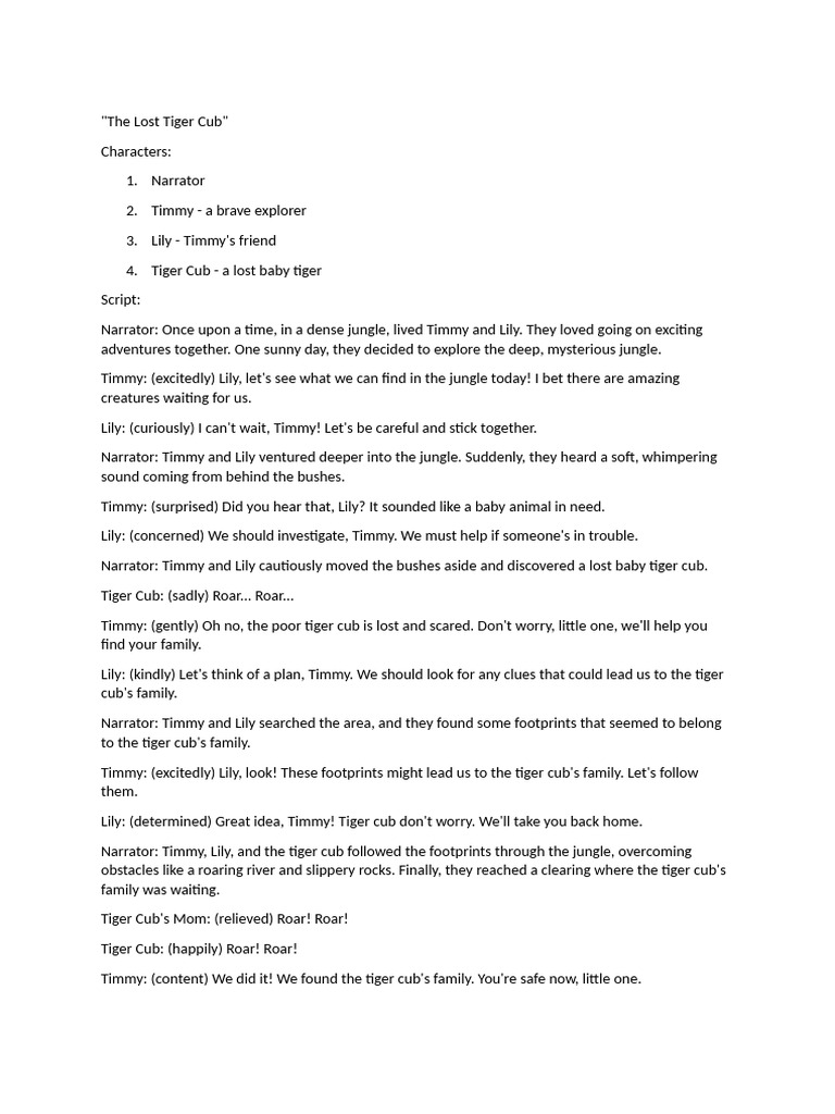 Timmy and Lily's Jungle Adventure | PDF