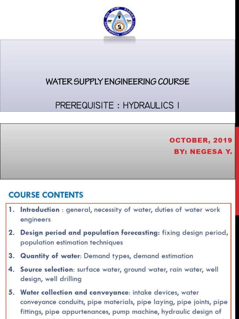 Water Supply Engineering Overview | PDF | Drainage Basin | Aquifer