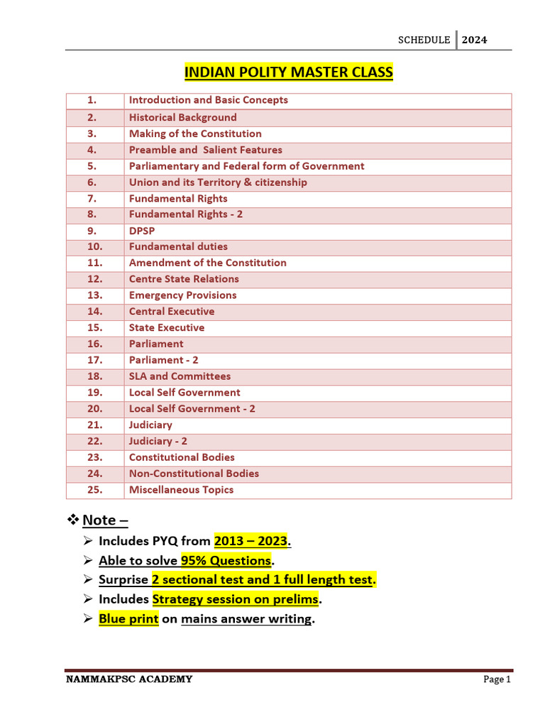 Polity Time Table | PDF