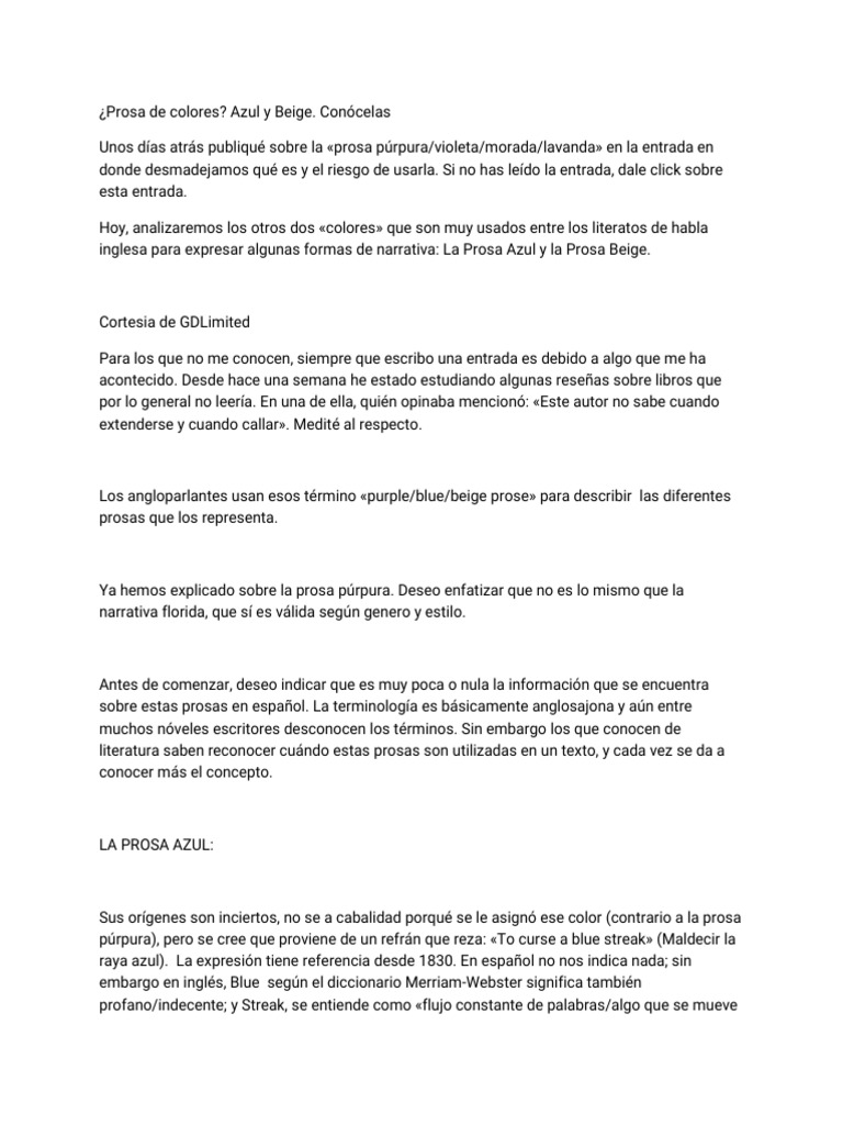 Prosa Azul y Beige: Guía Breve | PDF | Blasfemia | El Señor de los Anillos