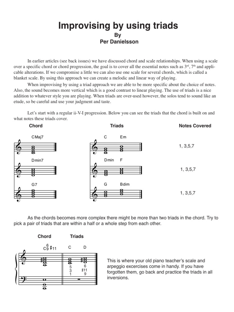 Improvising Triads | PDF | Chord (Music) | Elements Of Music