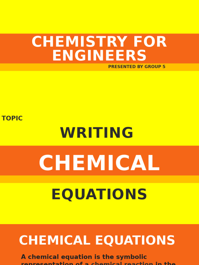Chemical Equations for Engineers | PDF