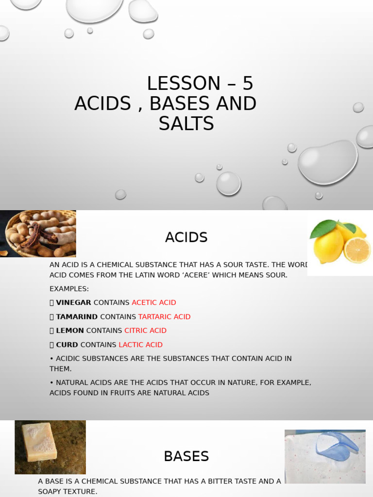 Acids, Bases and Salts | PDF | Acid | Chemical Substances