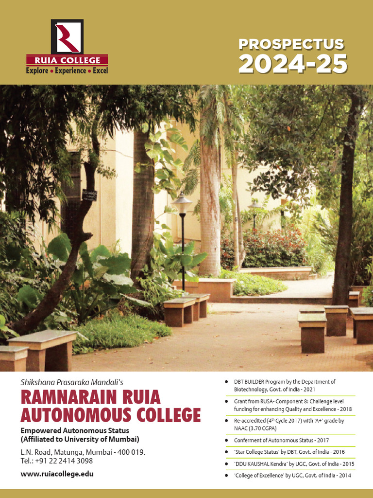 Ruia College Prospectus 2024-25 | PDF | Social Science | Wellness