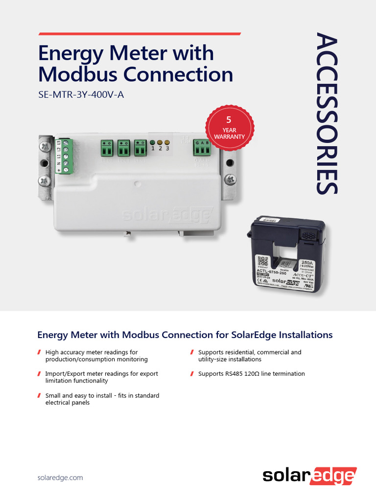 Se Energy Meter With Modbus Connection Datasheet | PDF | Alternating ...