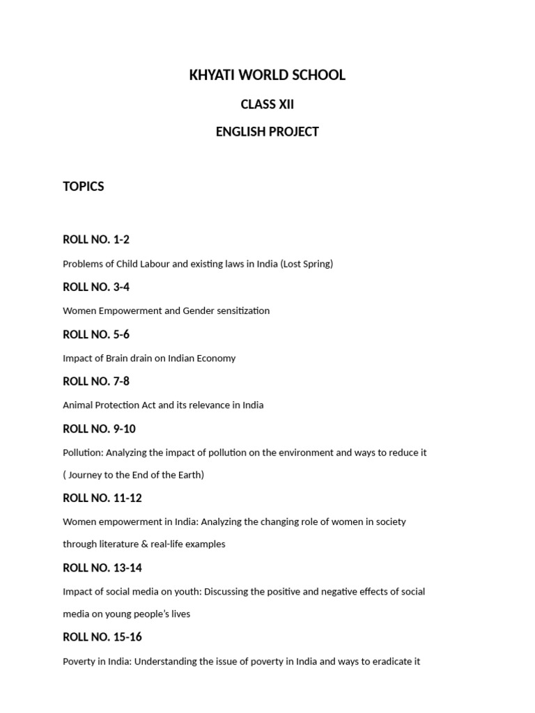 English Projects Class 12 | PDF | Artificial Intelligence ...