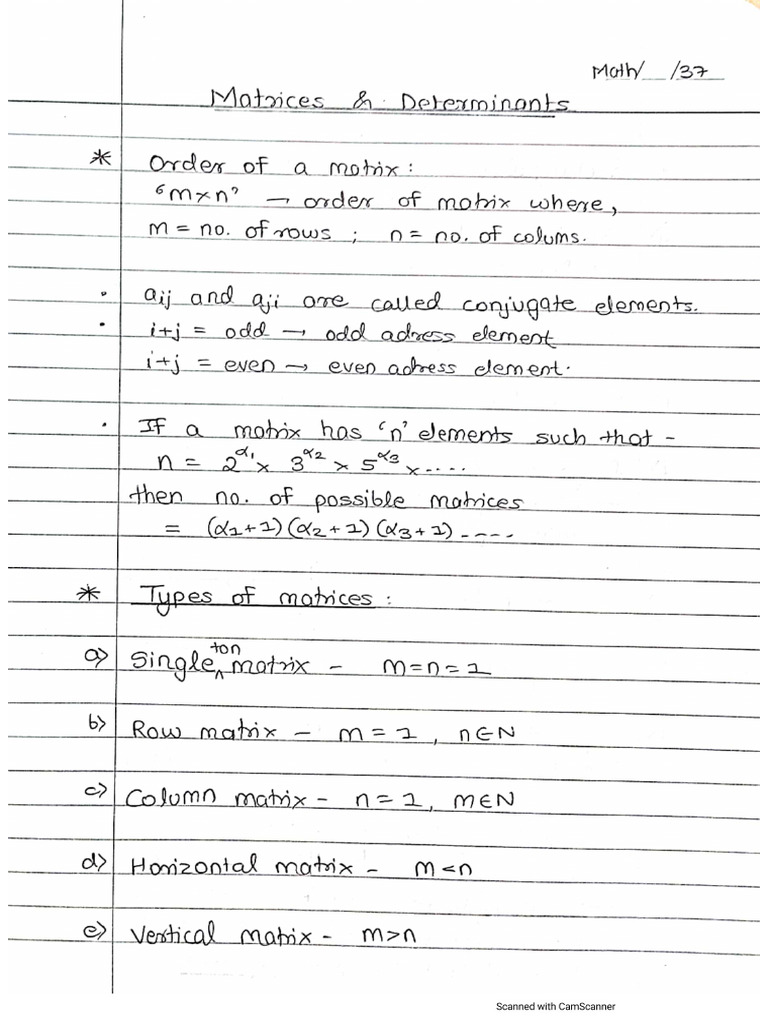 5) Matrices and Determinants | PDF