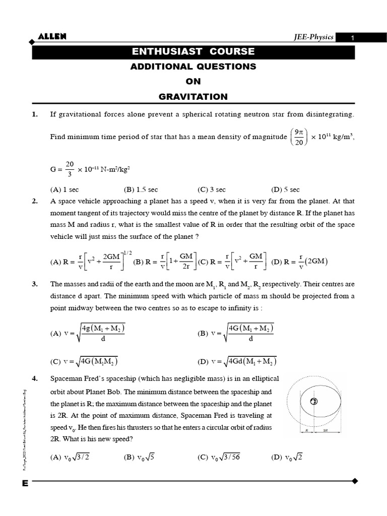 GRAVITATION | PDF | Orbit | Force
