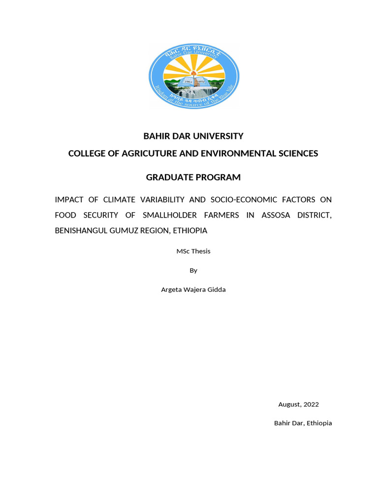 Argetas Final Thesis To Be Submitted | PDF | Food Security | Climate Change