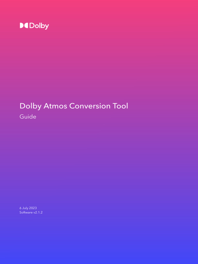 Dolby Atmos Conversion Tool Guide | PDF | Installation (Computer ...