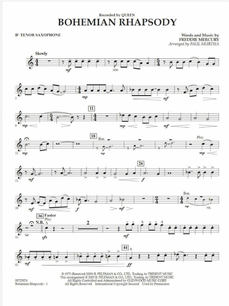 BB Tenor Saxophone | PDF