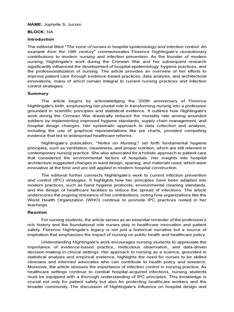 EpidemiologyJournal Jucom | PDF | Nursing | Florence Nightingale