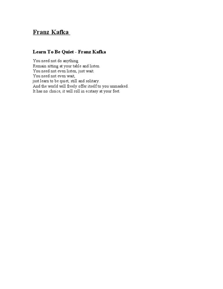 Kafka Poems | PDF