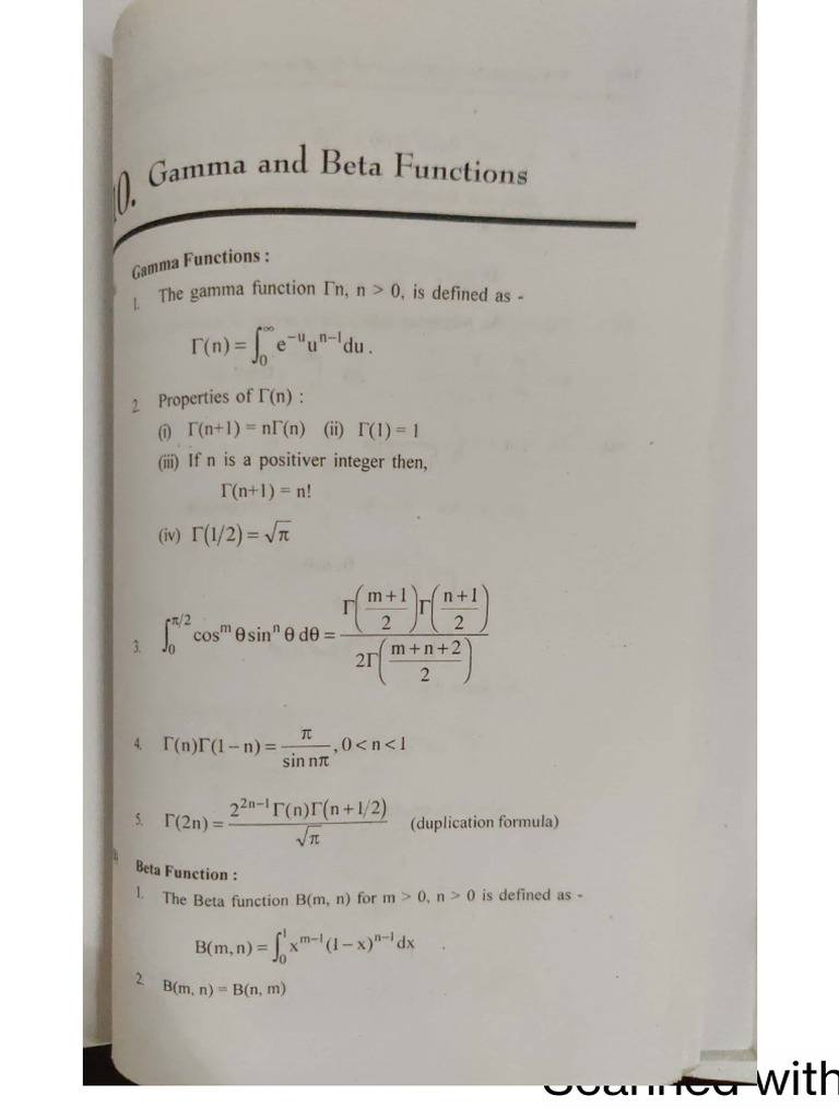 Solution of Gamma and Beta Function (B.Tech-II Sem.) | PDF