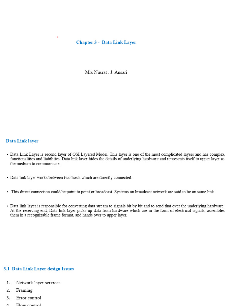 CN Module 2 Data Link Layer Final | PDF | Transmission Control Protocol | Computer Network