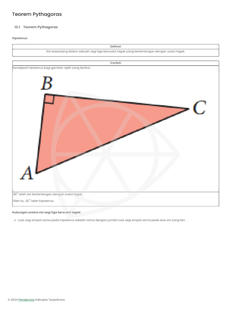 Teorem Pythagoras | PDF