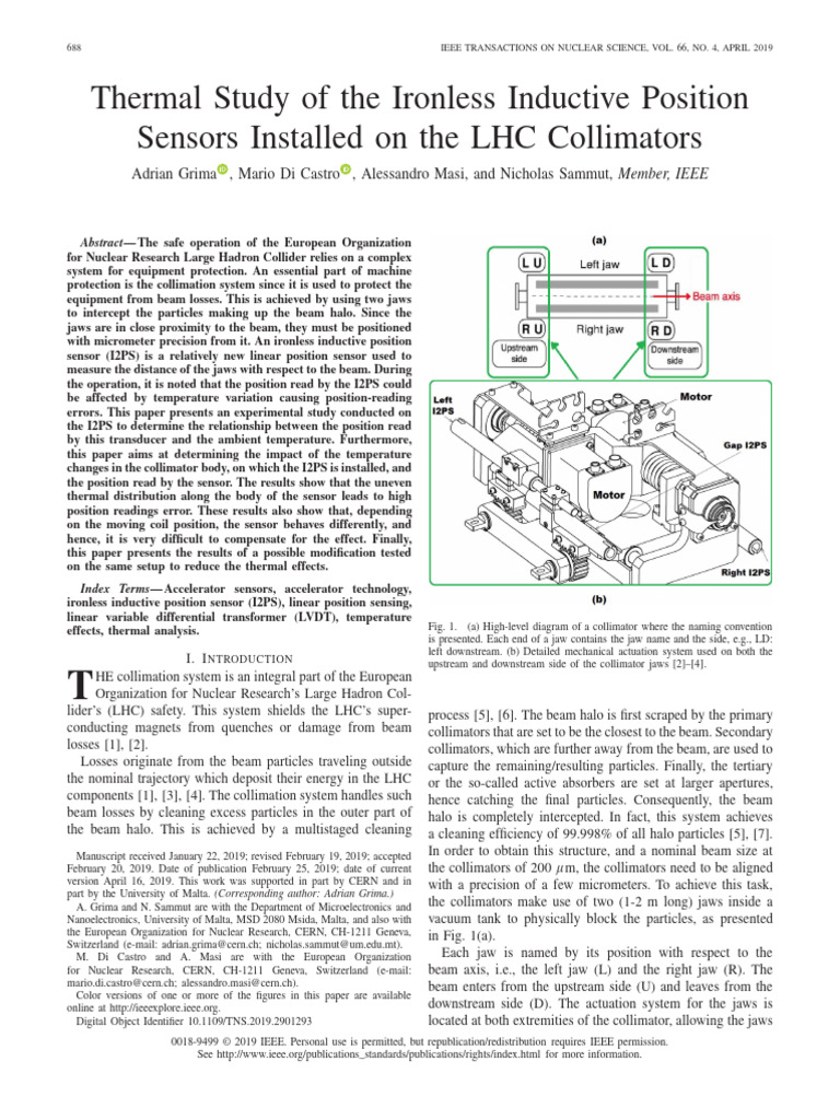 Thermal Study of The Ironless Inductive Position Sensors Installed On ...