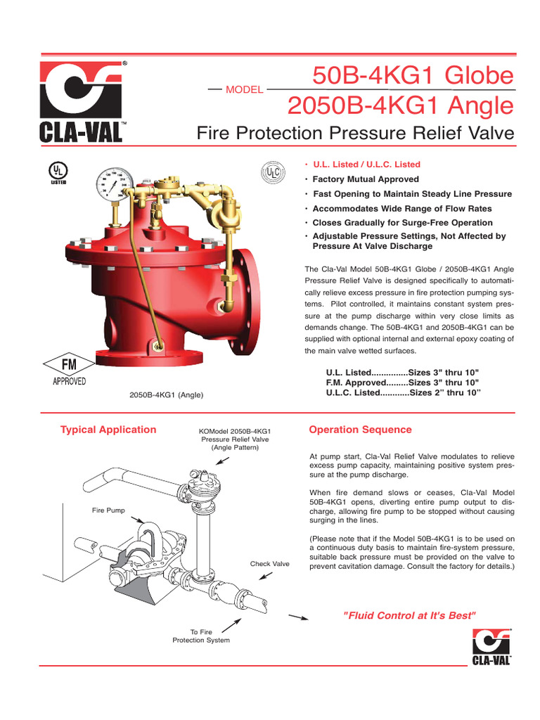 Brochure Claval, MRV (Safety Valve) For Fire Pump - PT Baskara | PDF ...