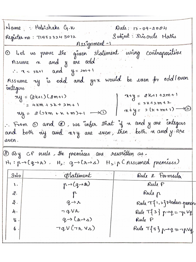 Discrete Maths Assignment 1 | PDF