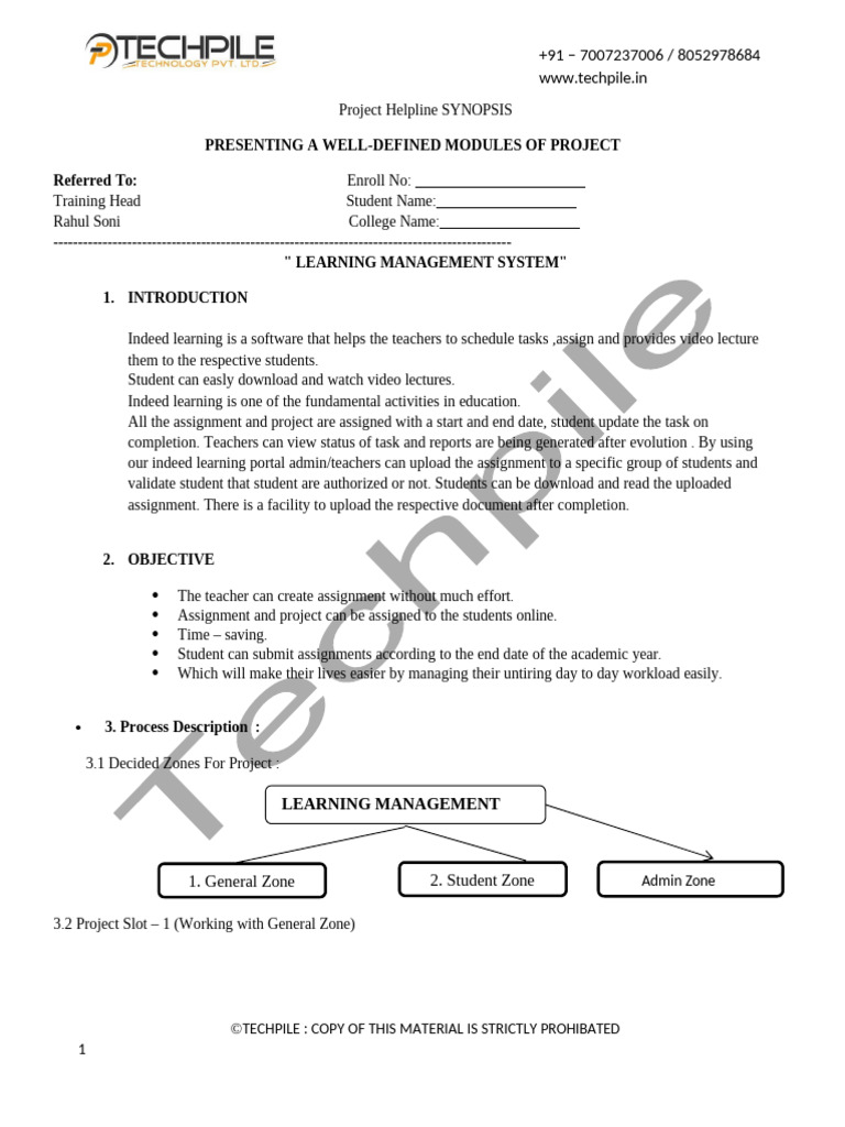 Synopsis For Learning Management System. | PDF | Gmail | World Wide Web