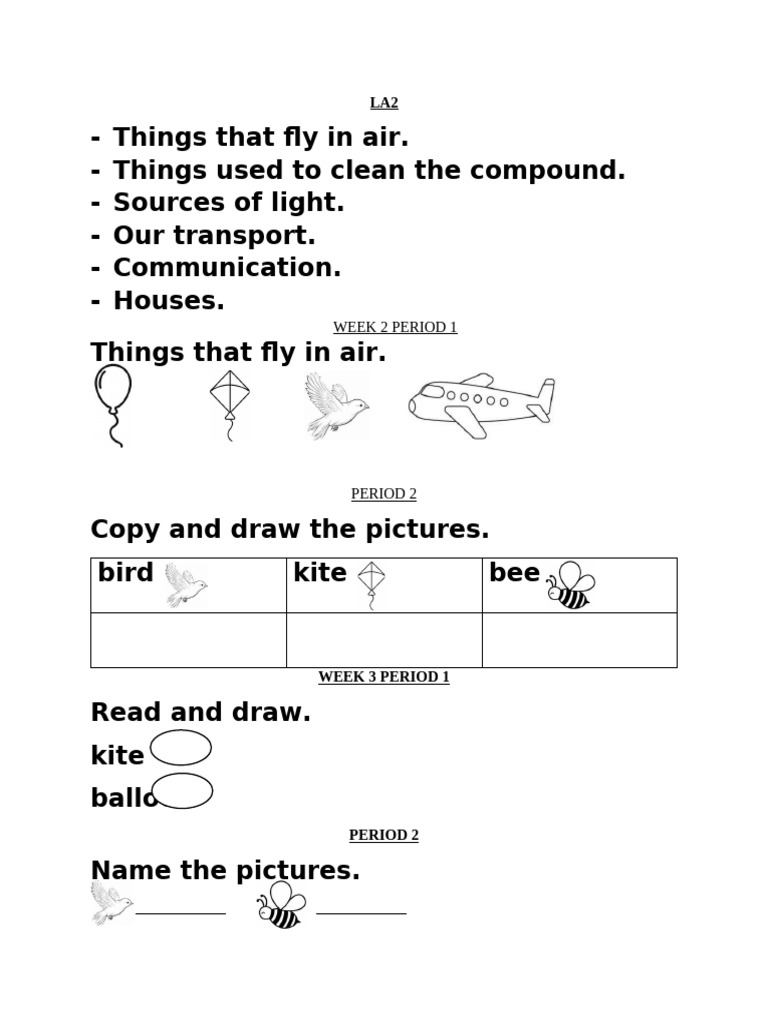Things That Fly in Air. - Things Used To Clean The Compound. - Sources ...