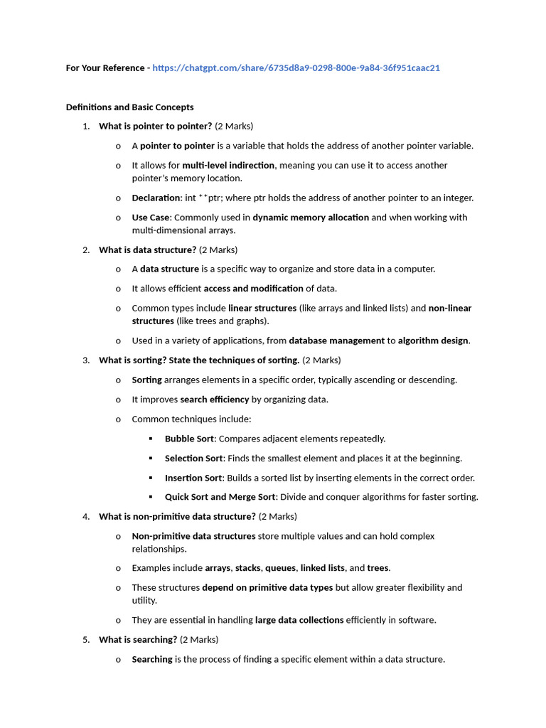 Key Concepts in Data Structures and Algorithms | PDF | Pointer (Computer Programming) | Vertex ...