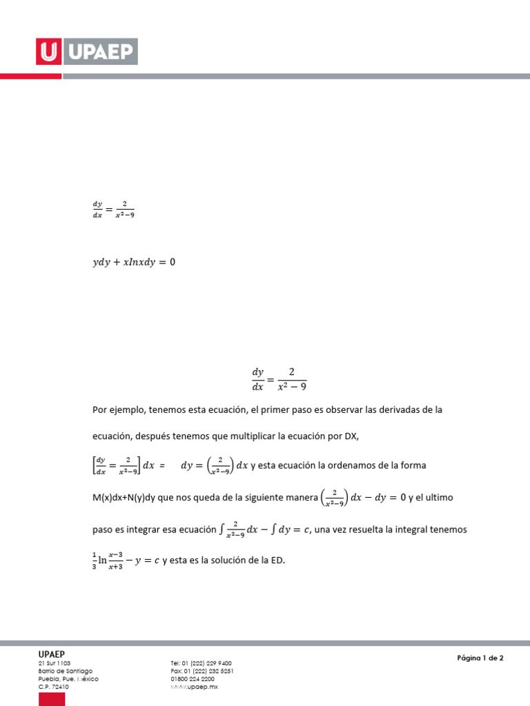 ED01-Examen S4.Bryan Hernandez | PDF | Ecuaciones | Integral