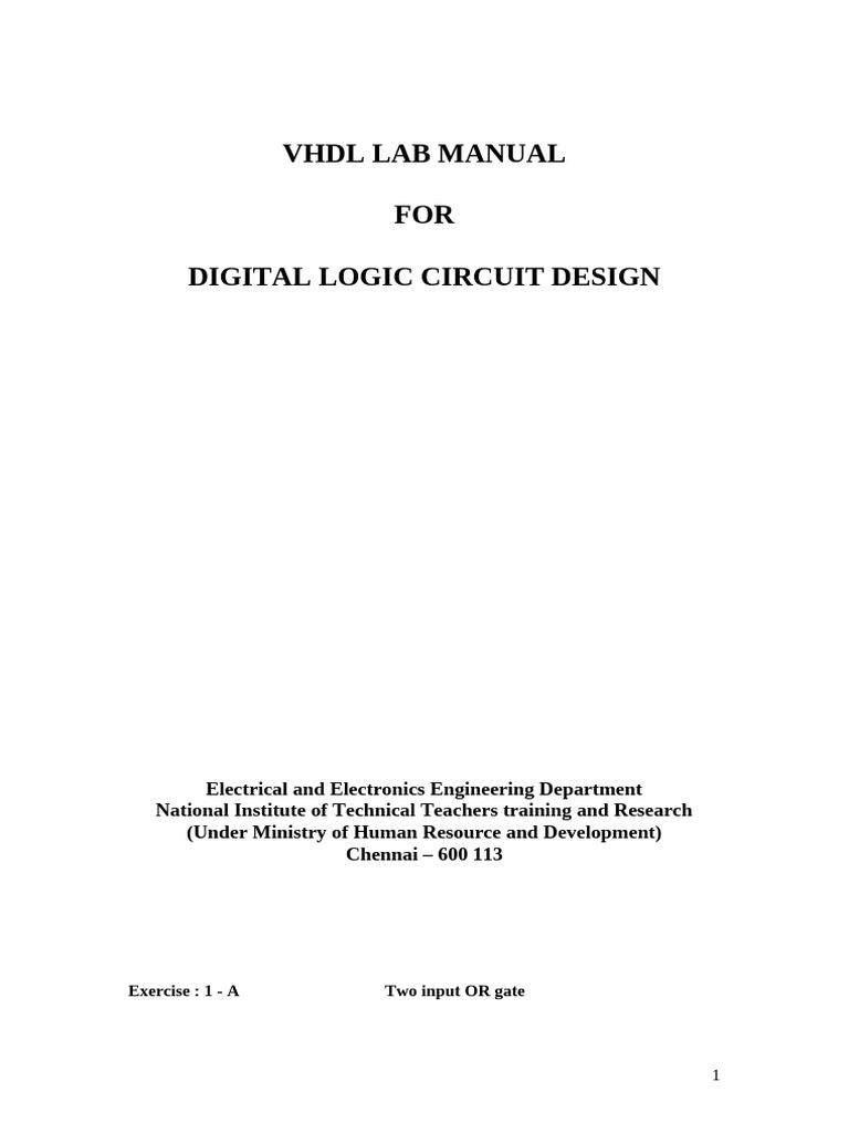VHDL LAB MANUAL Edit NEW2 | PDF | Vhdl | Electronic Design