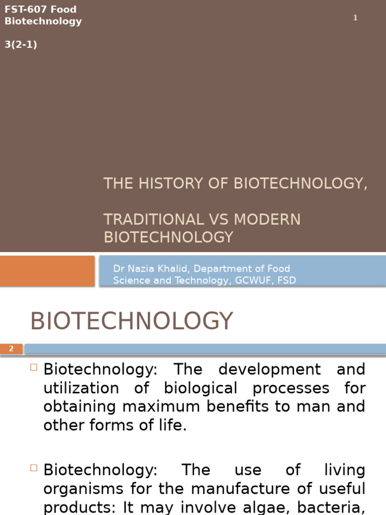 Conventional and Modern Food Biotech | PDF | Biotechnology | Genetic ...