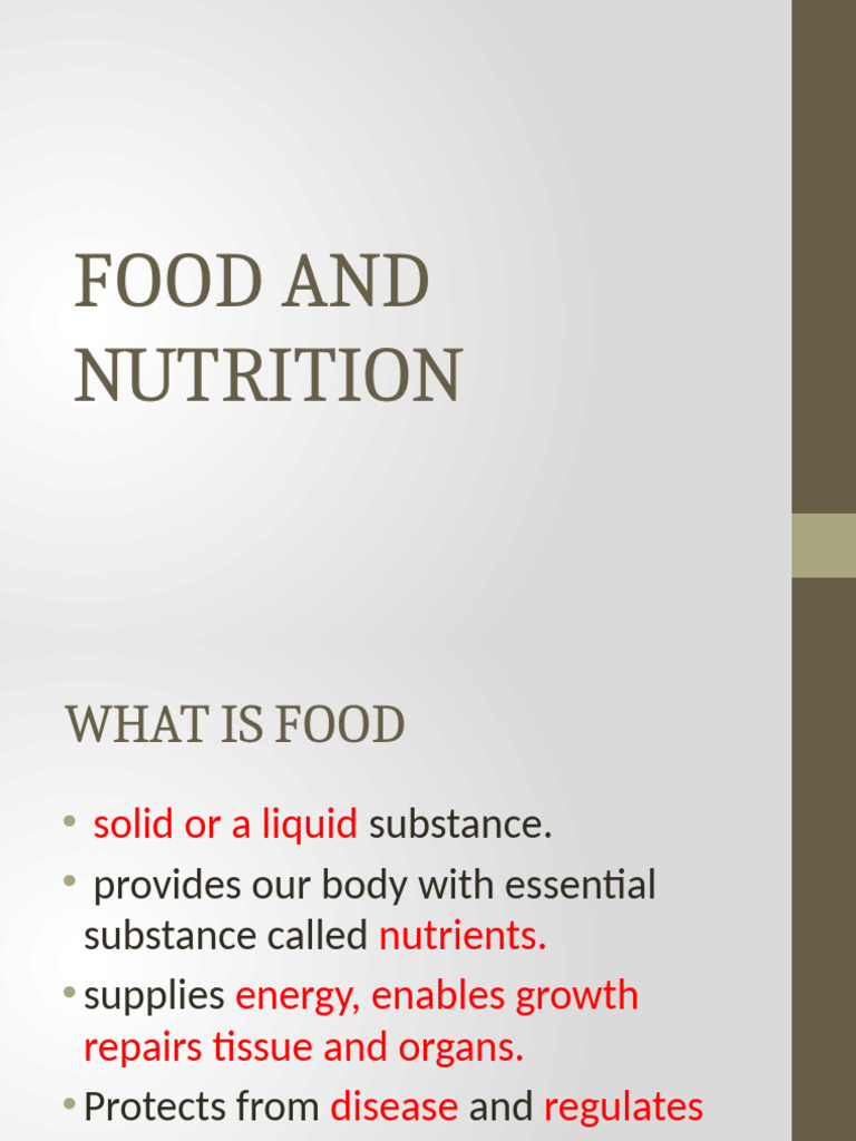 Food and Nutrition | PDF