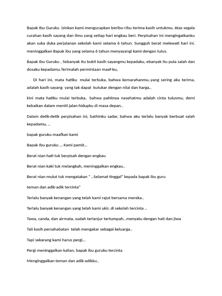 Bapak Ibu Guruku | PDF