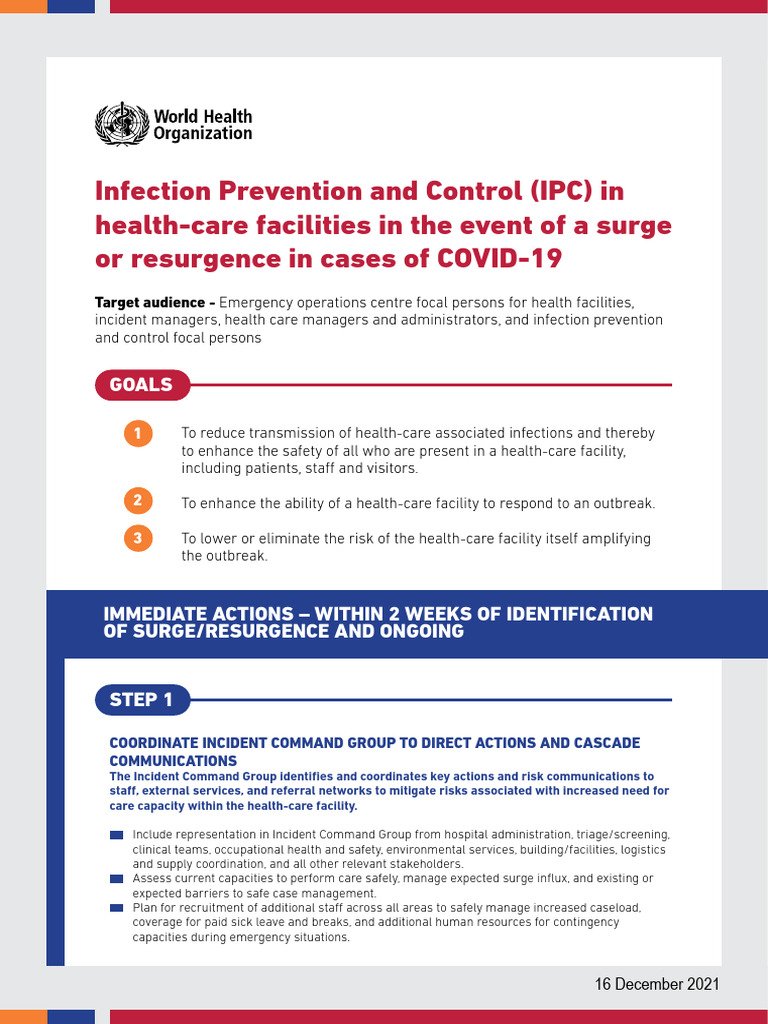 WHO 2019 nCoV IPC Surge 2021.1 Eng | PDF | Health Professional ...