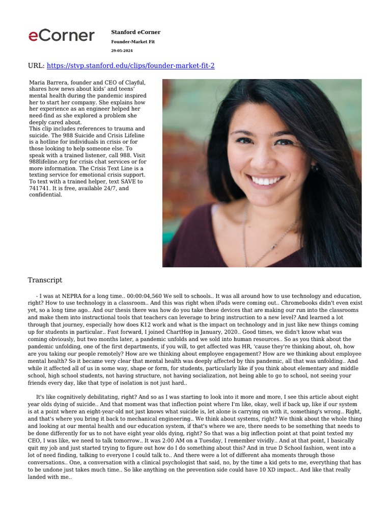 Founder Market Fit Transcript | PDF