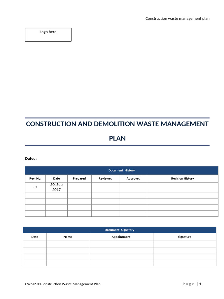 Construction Waste Management Plan Guide | PDF | Waste Management | Waste