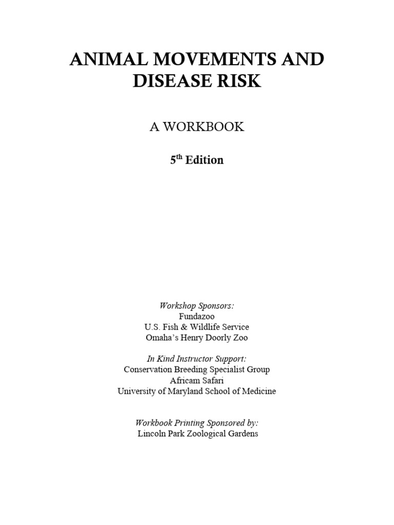 Animal Movements and Disease Risk | PDF | Infection | Risk