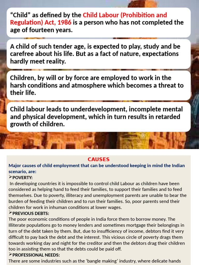 Unit 4 Child Labour & Adolscent Act | PDF | International Labour ...