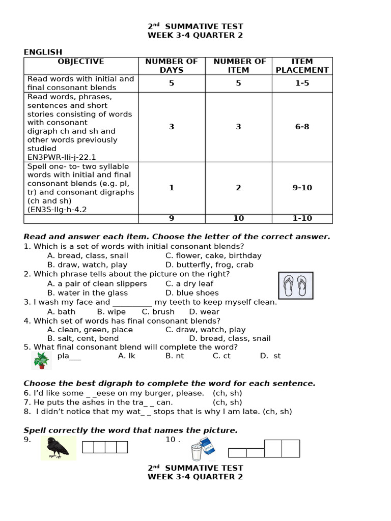 2nd SUMMATIVE TEST | PDF