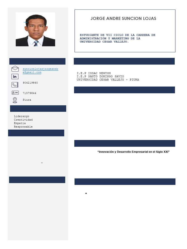 Modelo CV 2023 | PDF