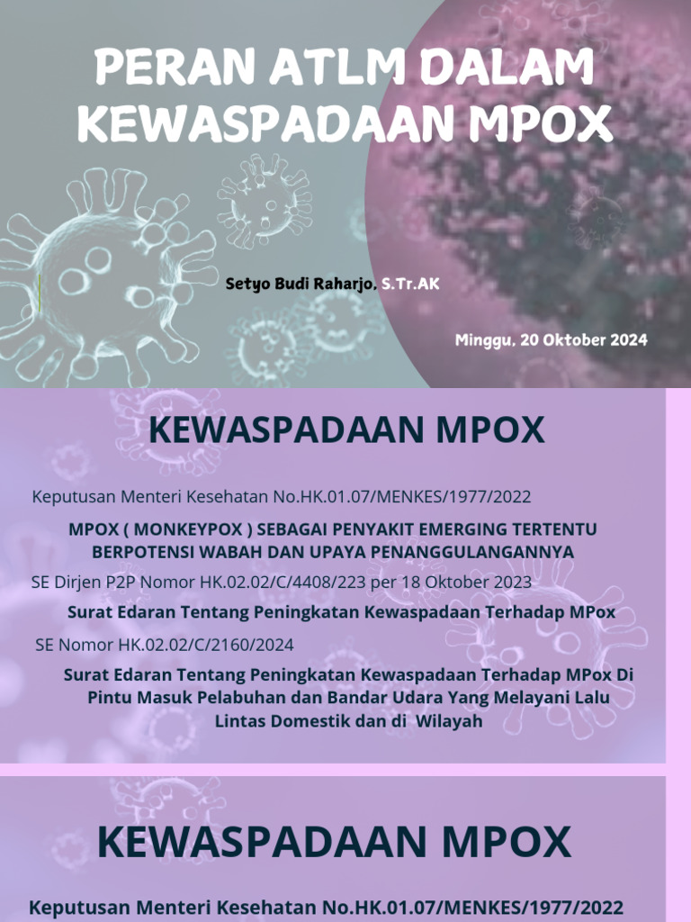 Peran Atlm Dalam Pemeriksaan Mpox Materi | PDF