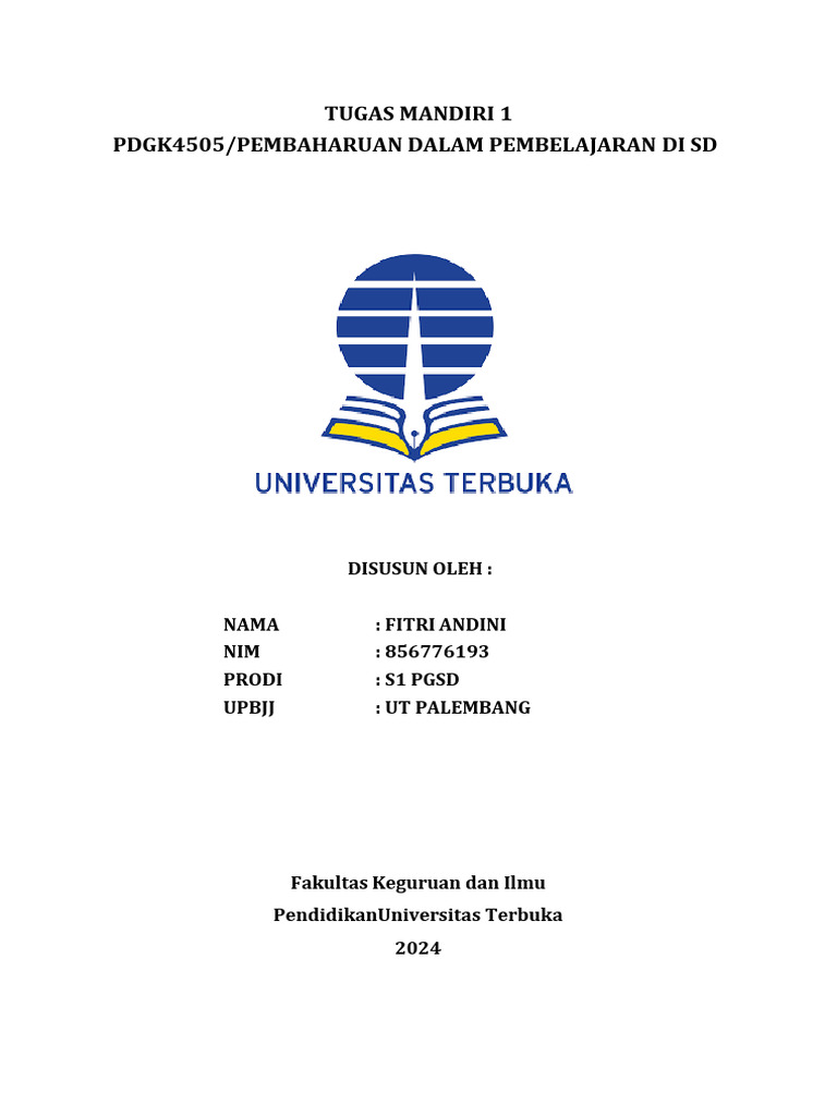 TUGAS 1 PDGK4505 - Fitri Andini | PDF