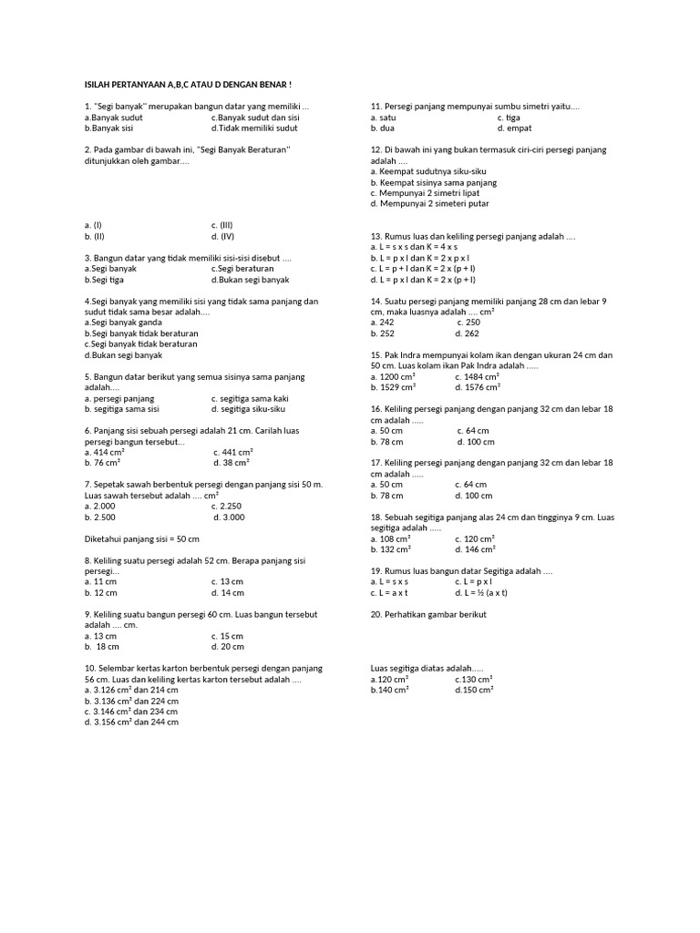 Ana Soal KLS 4 | PDF