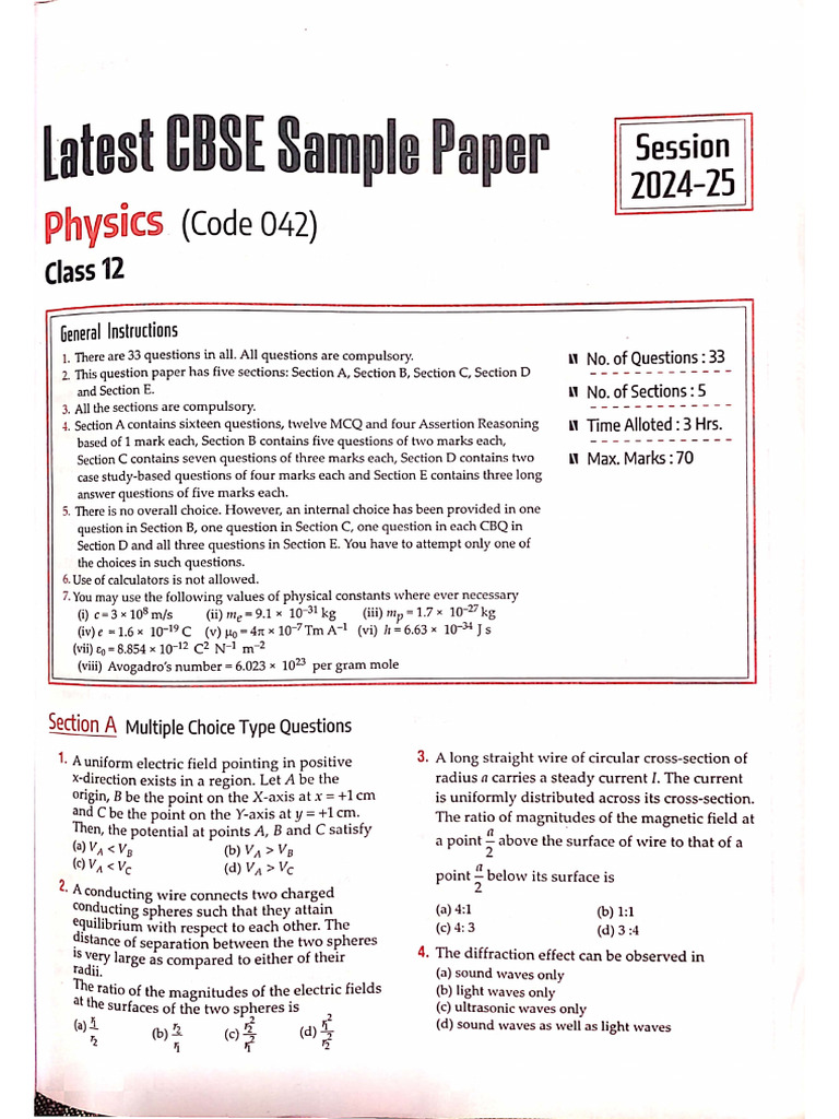 Physics SPQ With Solutions | PDF