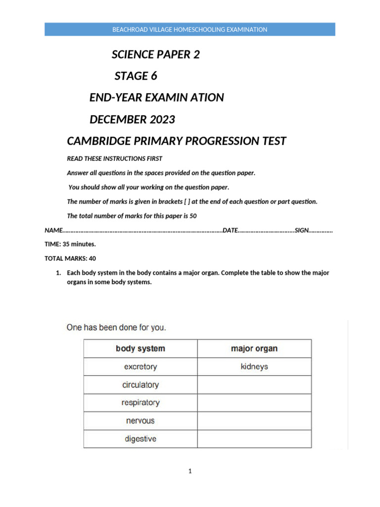 SCIENCE STAGE 5 PP1 | PDF | Light | Mercury (Element)