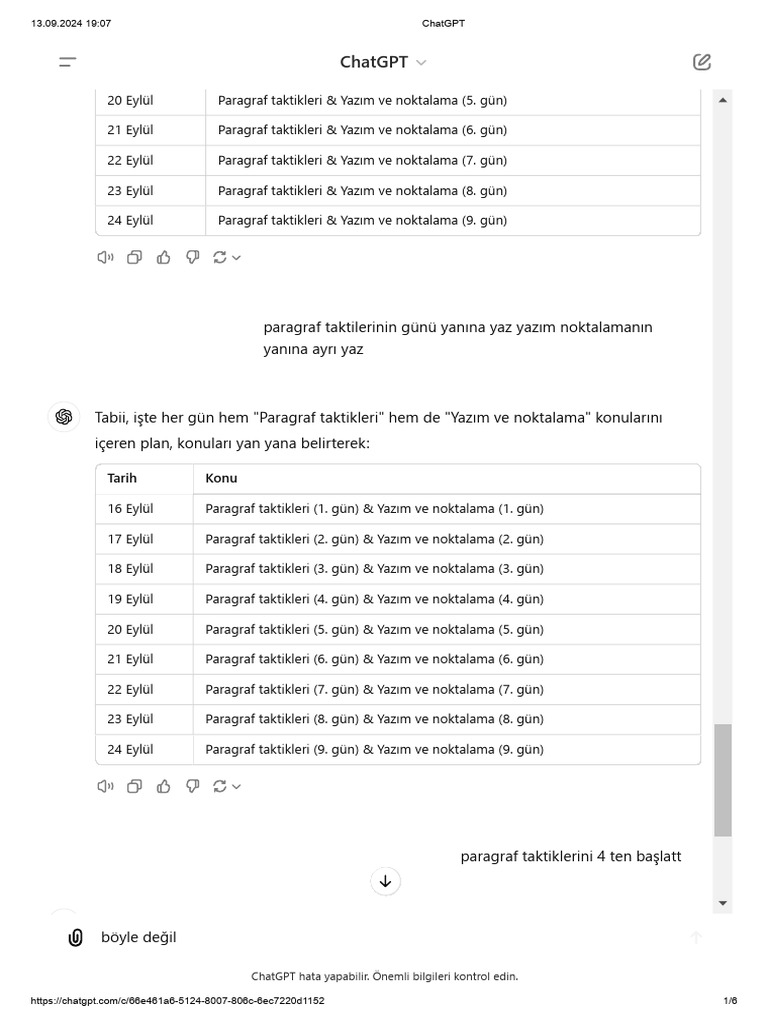 Chatgpt: Paragraf Taktilerinin Günü Yanına Yaz Yazım Noktalamanın Yanına Ayrı Yaz | PDF