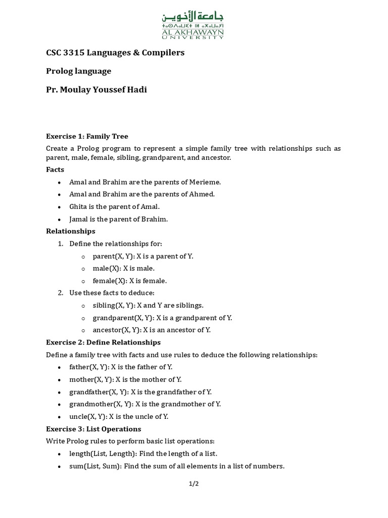 Prolog Exercices | PDF | Multiplication | Computer Programming
