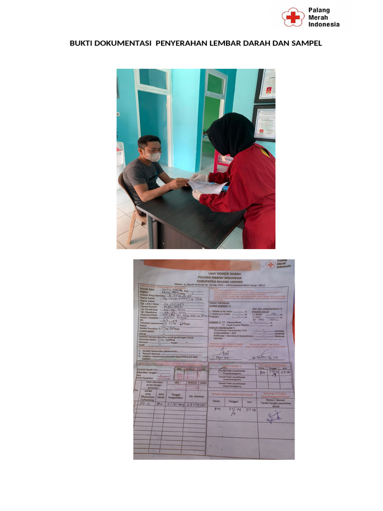 Bukti Proses Perolehan Darah Dan Komponen Darah | PDF