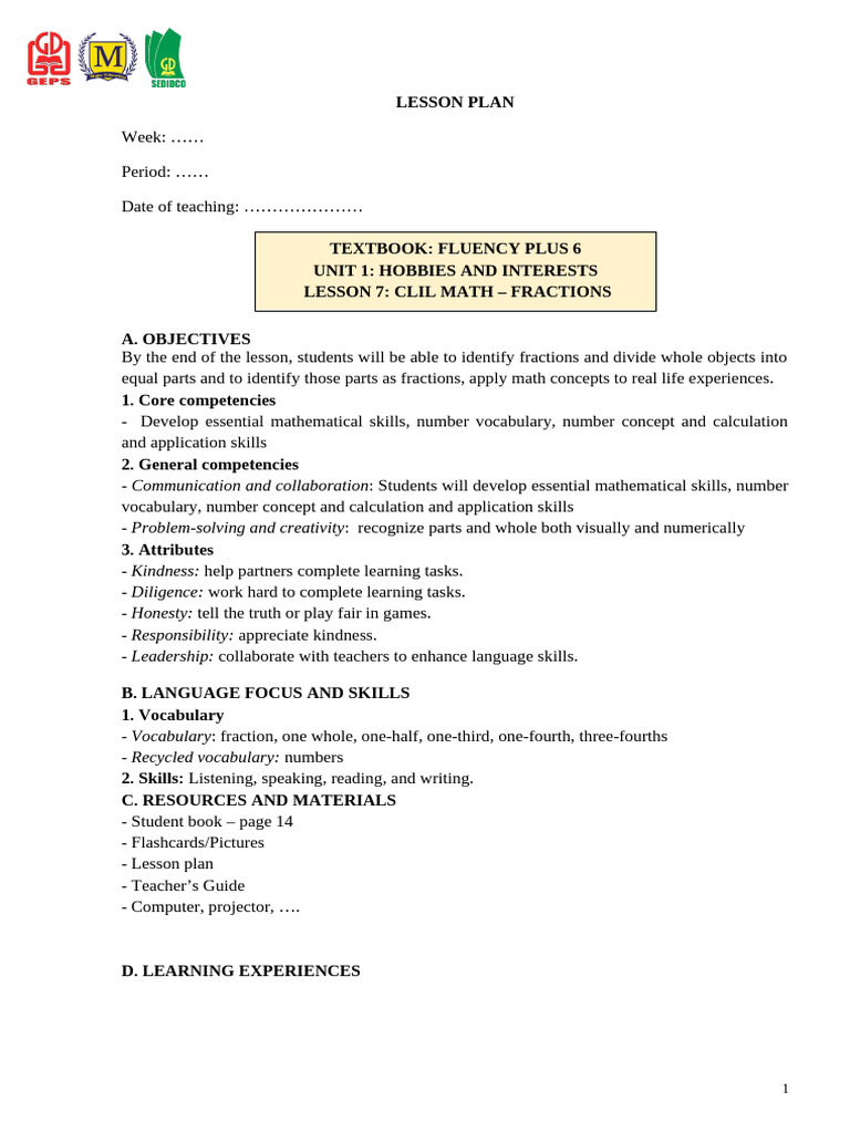 Fluency Plus 6 - Unit 1.7 - CLIL | PDF | Vocabulary | Cognitive Science