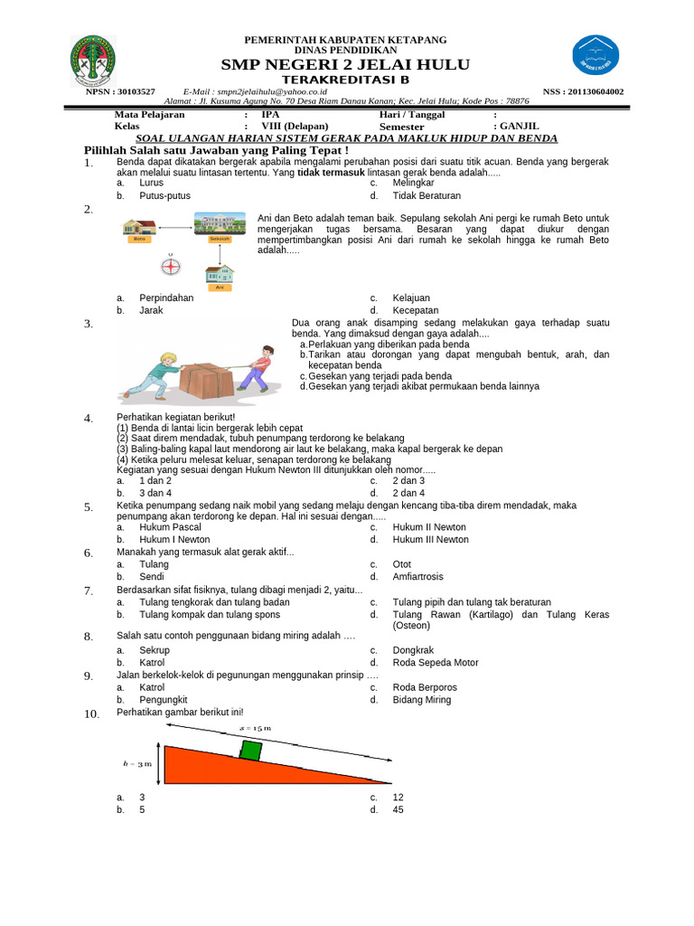 IPA 8 GERAK BENDA DAN MAKHLUK HIDUP | PDF