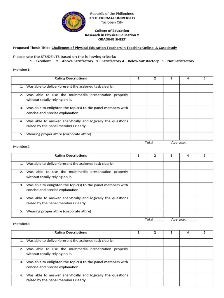 Template Final Defense Grading Sheet2 3 | PDF | Methodology ...