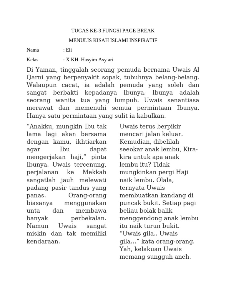 Tugas Ke-3 Fungsi Page Break | PDF